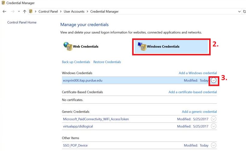 Windows System: Credential Manager — Purdue IT | Client Support Services | Engineering ...